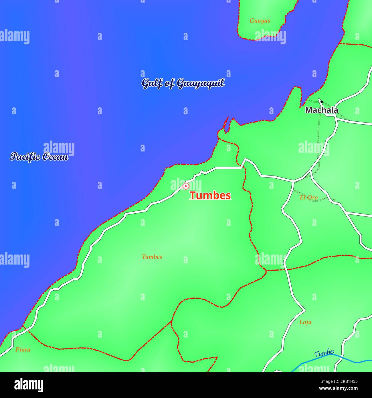 Map of Tumbes City in Peru Stock Photo - Alamy