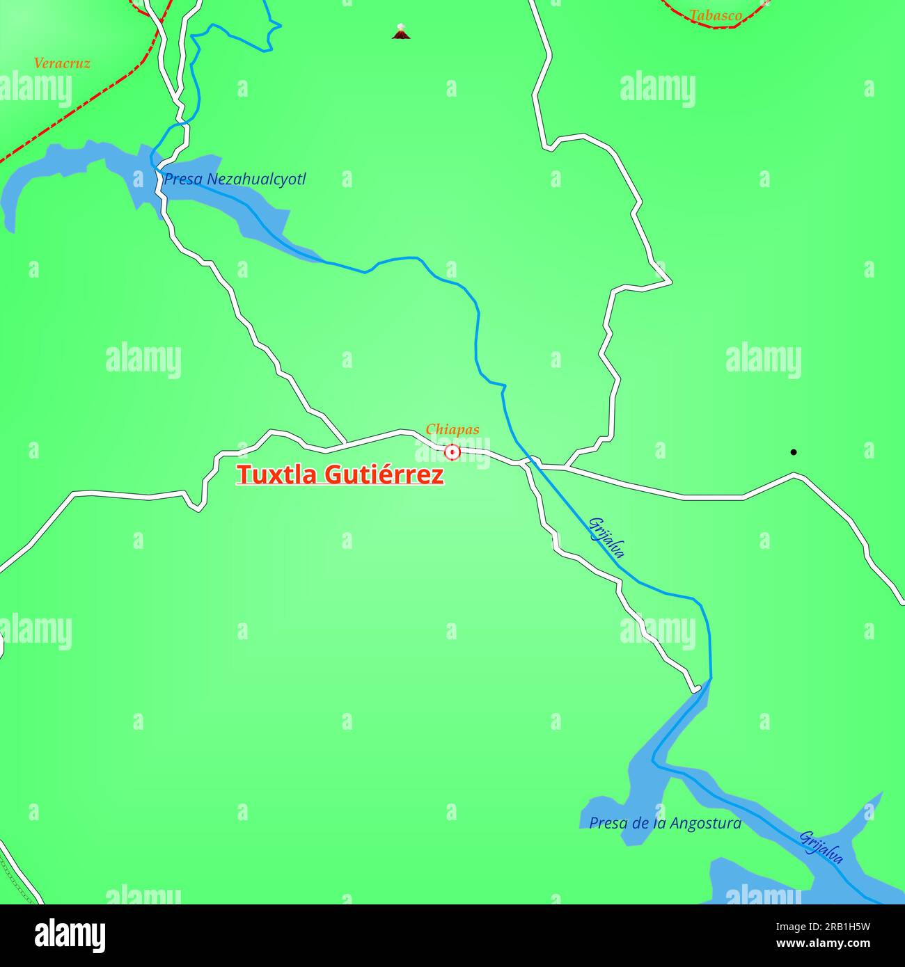 Map of Tuxtla Gutiérrez City in Mexico Stock Photo - Alamy
