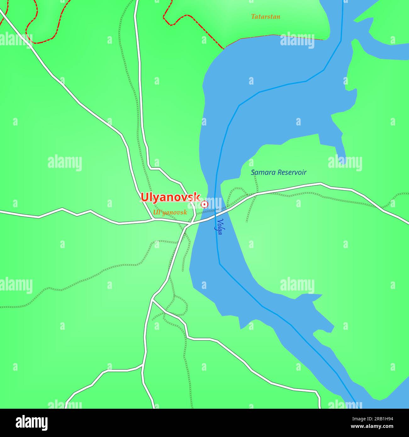 Map of Ulyanovsk City in Russia Stock Photo - Alamy