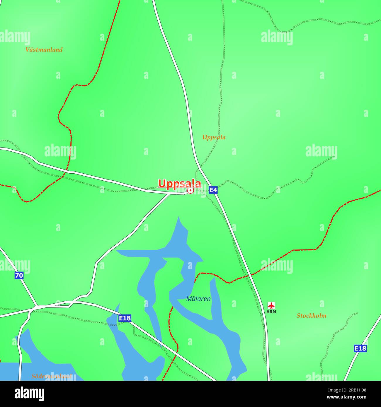 Map of Uppsala City in Sweden Stock Photo - Alamy
