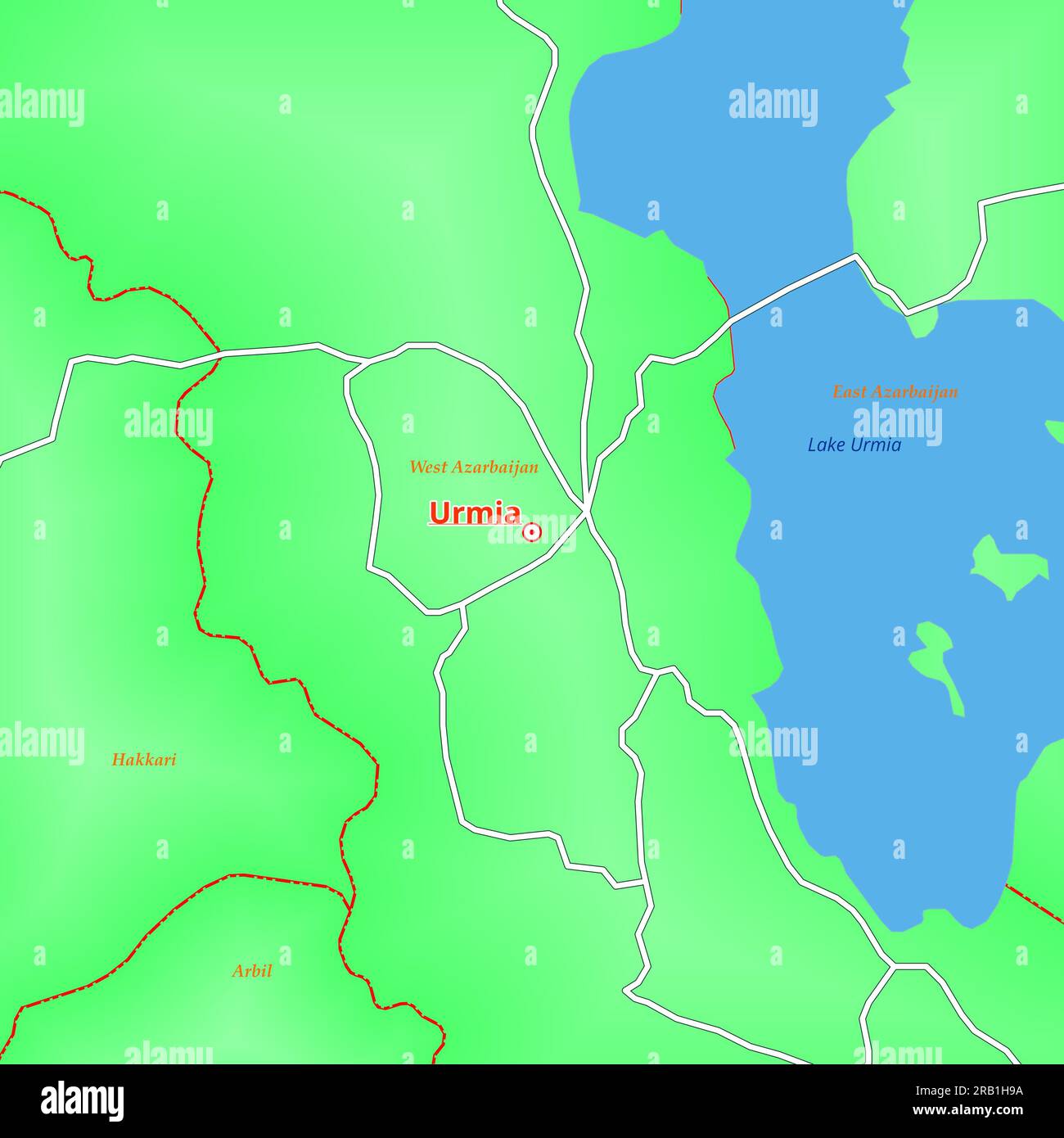 Map of Urmia City in Iran Stock Photo - Alamy