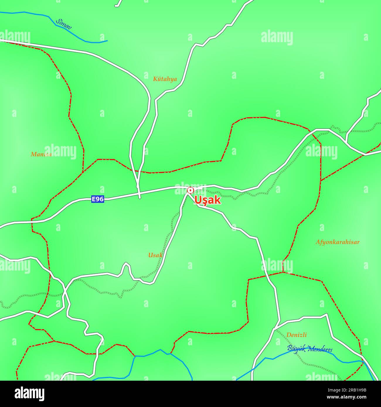 Map of Uşak City in Turkey Stock Photo - Alamy