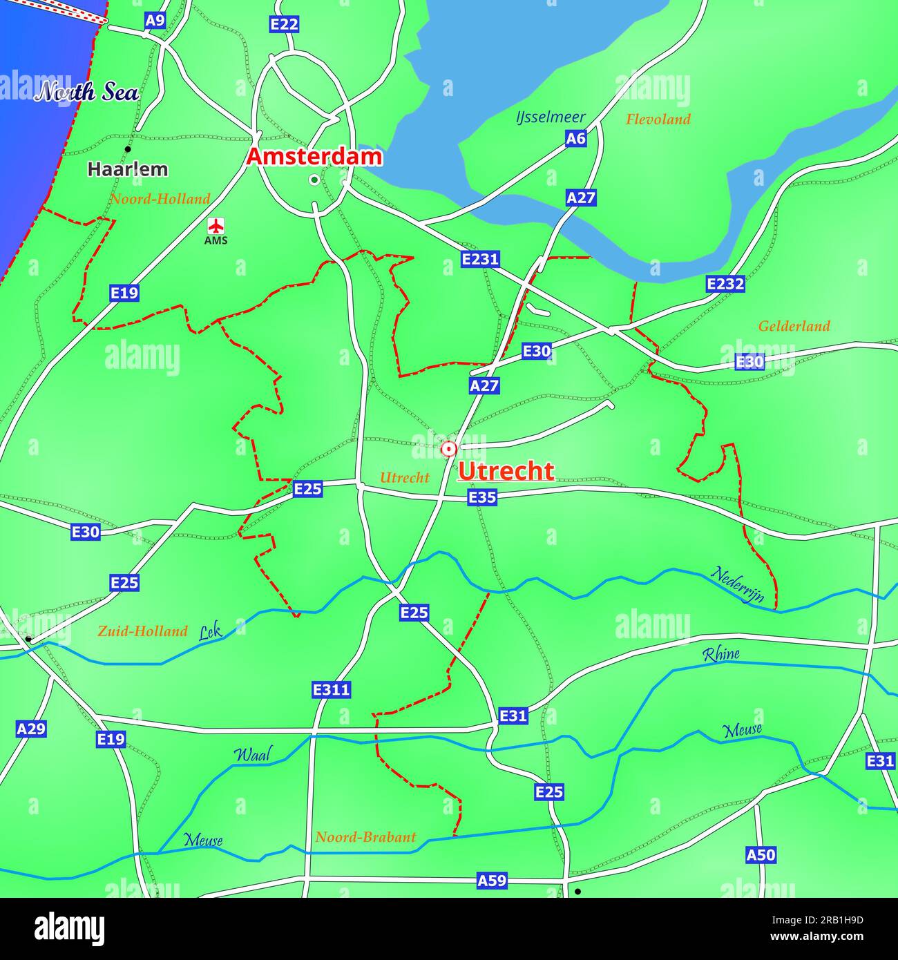 Map of Utrecht City in Netherlands Stock Photo - Alamy
