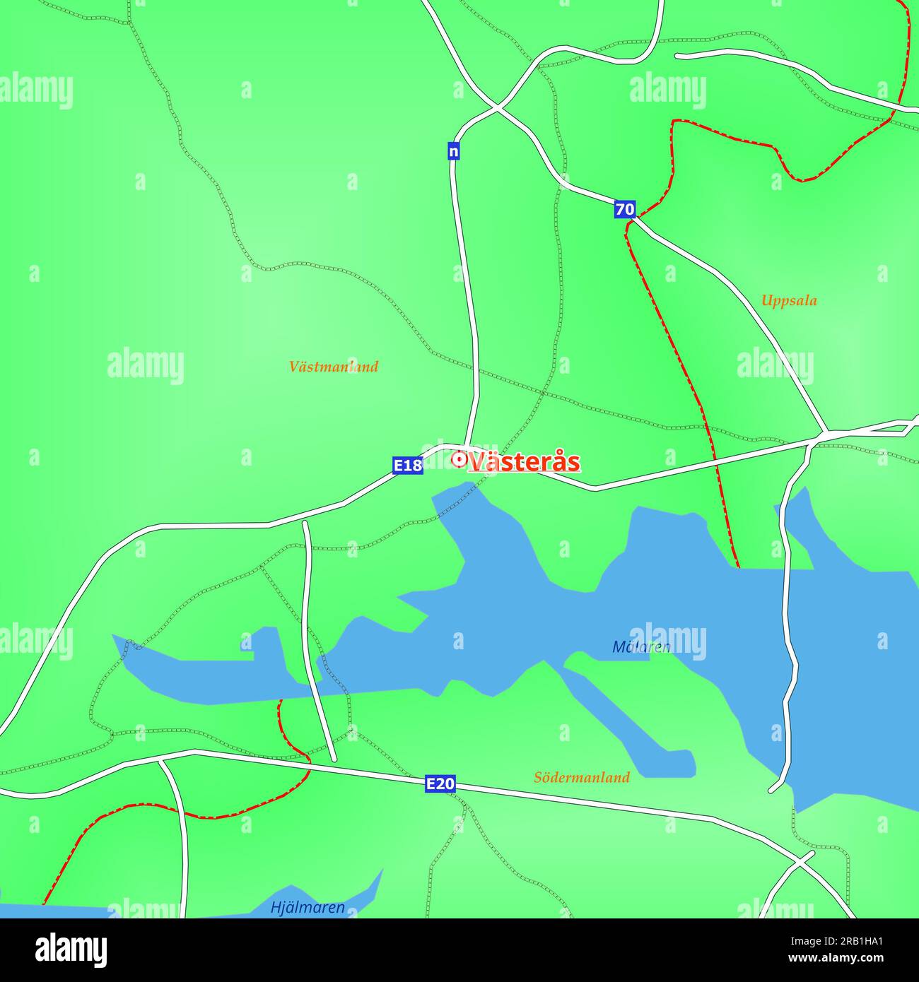 Map of Västerås City in Sweden Stock Photo - Alamy