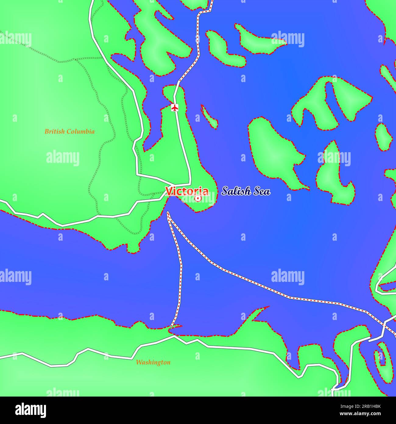 Map of Victoria City in Canada Stock Photo - Alamy