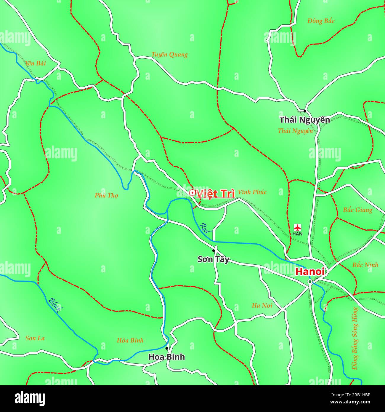 Vietnam road maps hi-res stock photography and images - Alamy