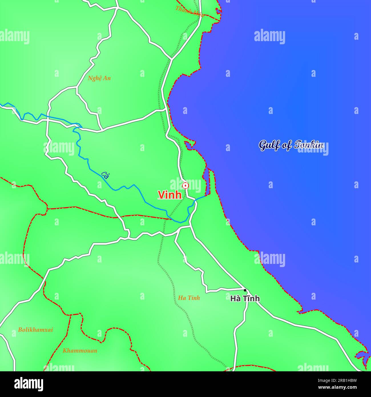 Map of Vinh City in Vietnam Stock Photo - Alamy