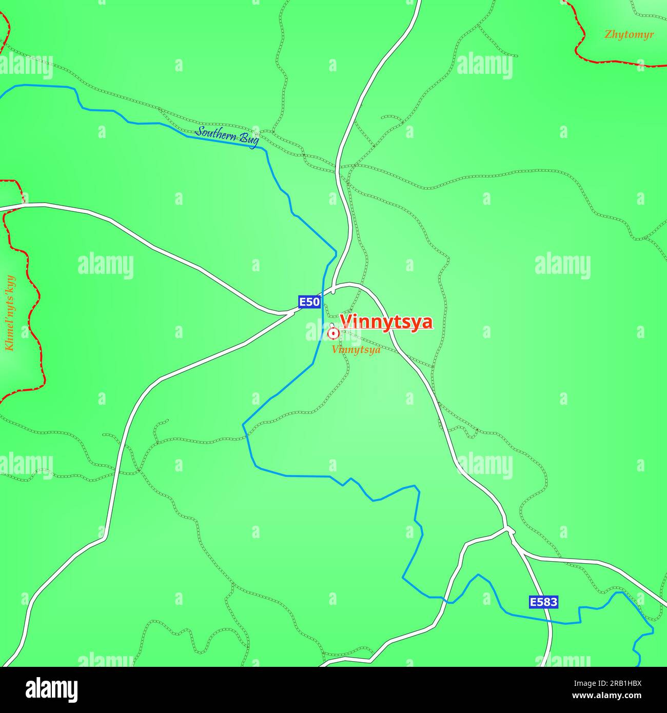 Map of Vinnytsya City in Ukraine Stock Photo - Alamy