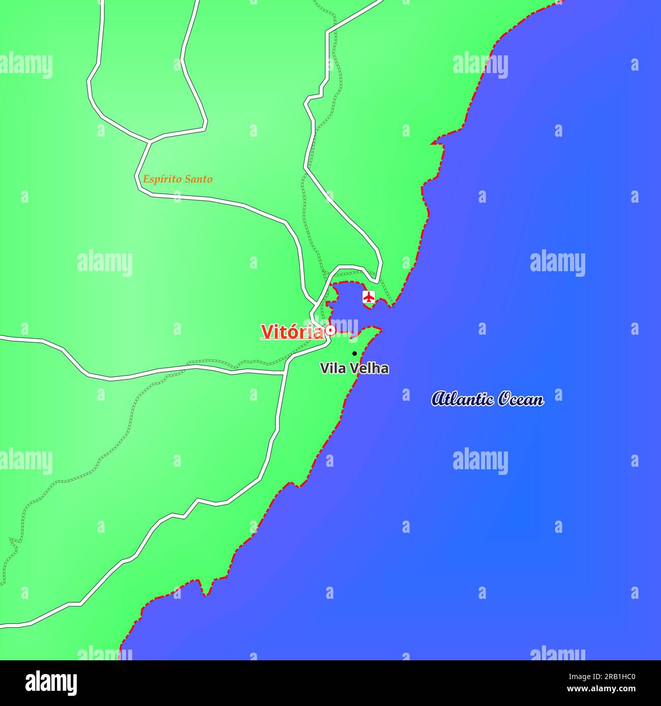Map of Vitória City in Brazil Stock Photo - Alamy