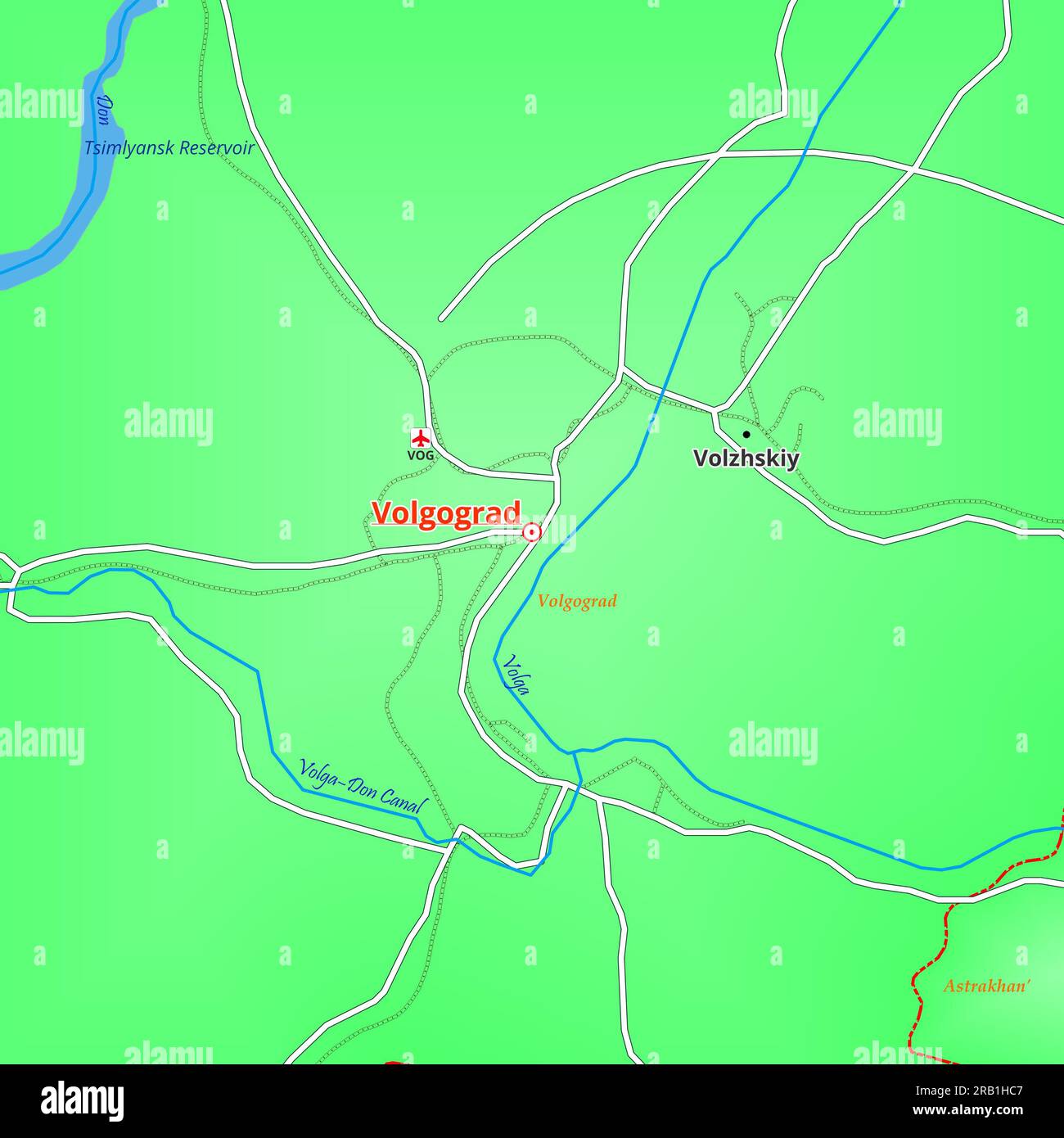 Map of Volgograd City in Russia Stock Photo - Alamy