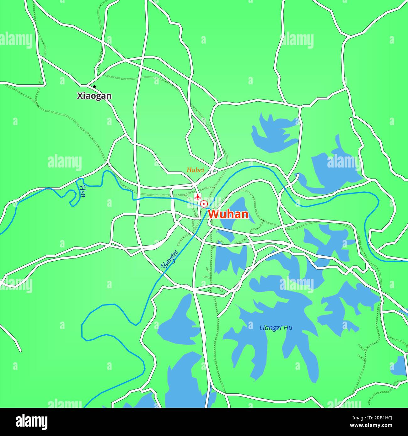 Map of Wuhan City in China Stock Photo - Alamy