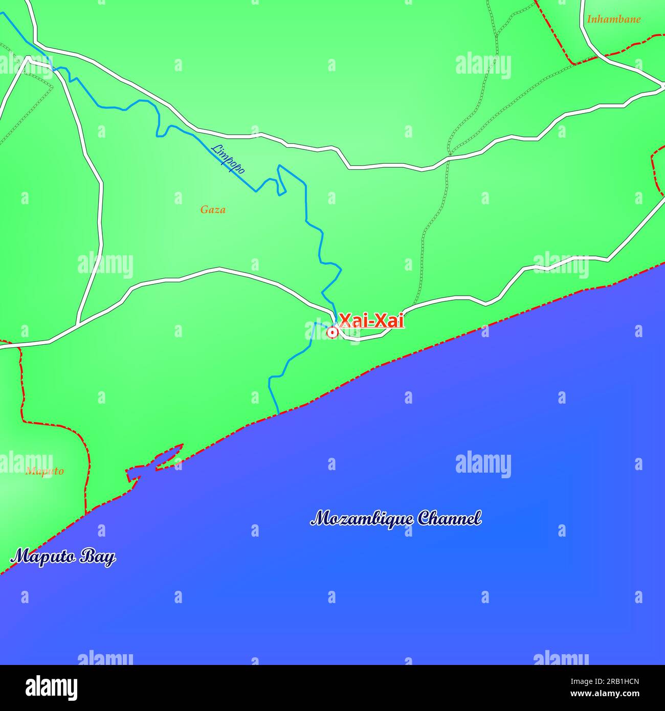 Map of Xai-Xai City in Mozambique Stock Photo - Alamy