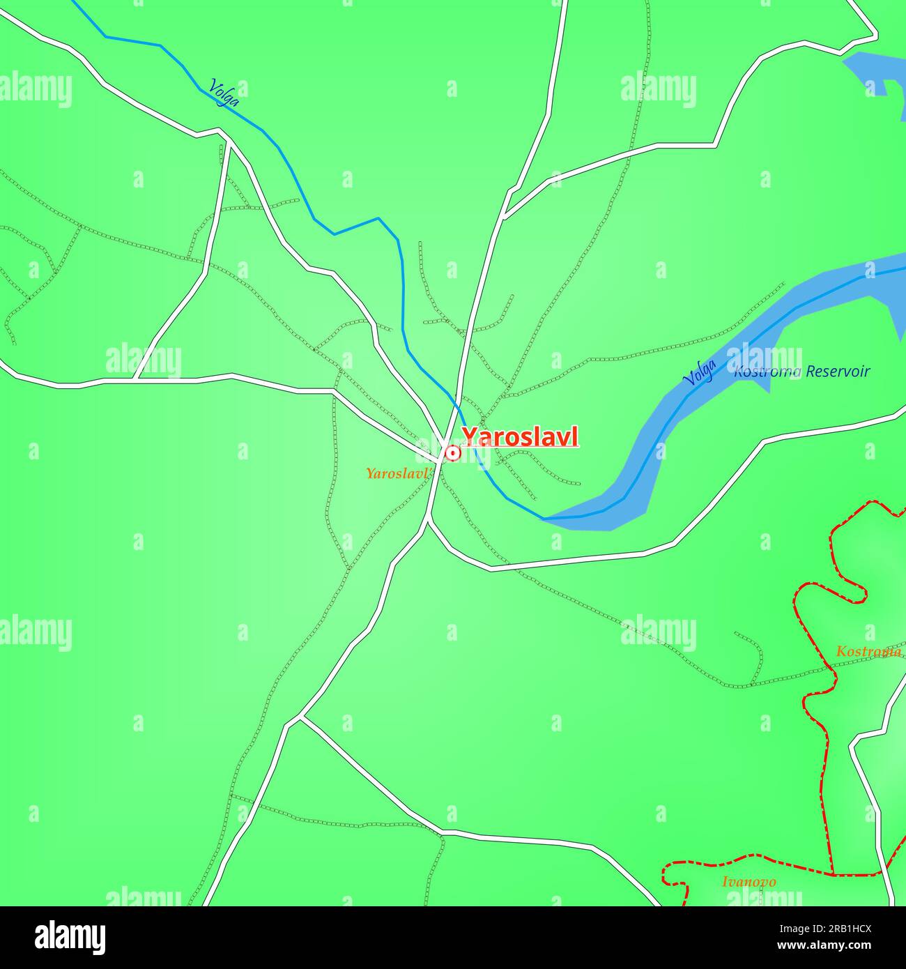 Map of Yaroslavl City in Russia Stock Photo - Alamy