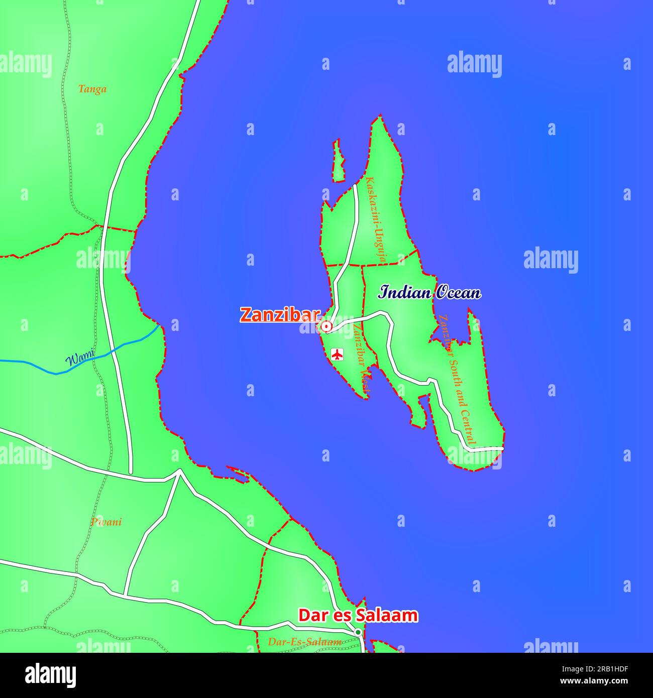 Map of Zanzibar City in Tanzania Stock Photo - Alamy