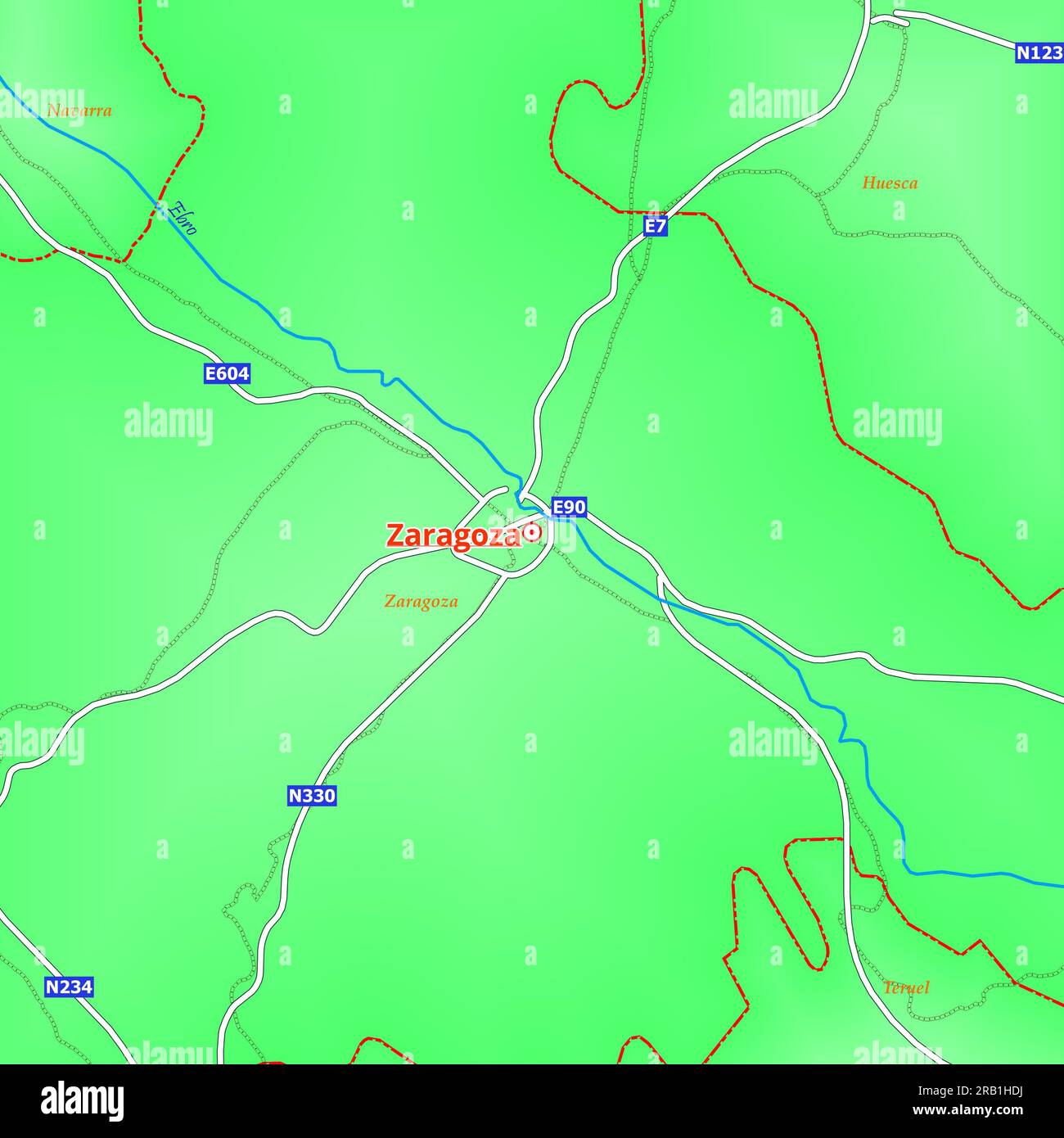 Map of Zaragoza City in Spain Stock Photo - Alamy