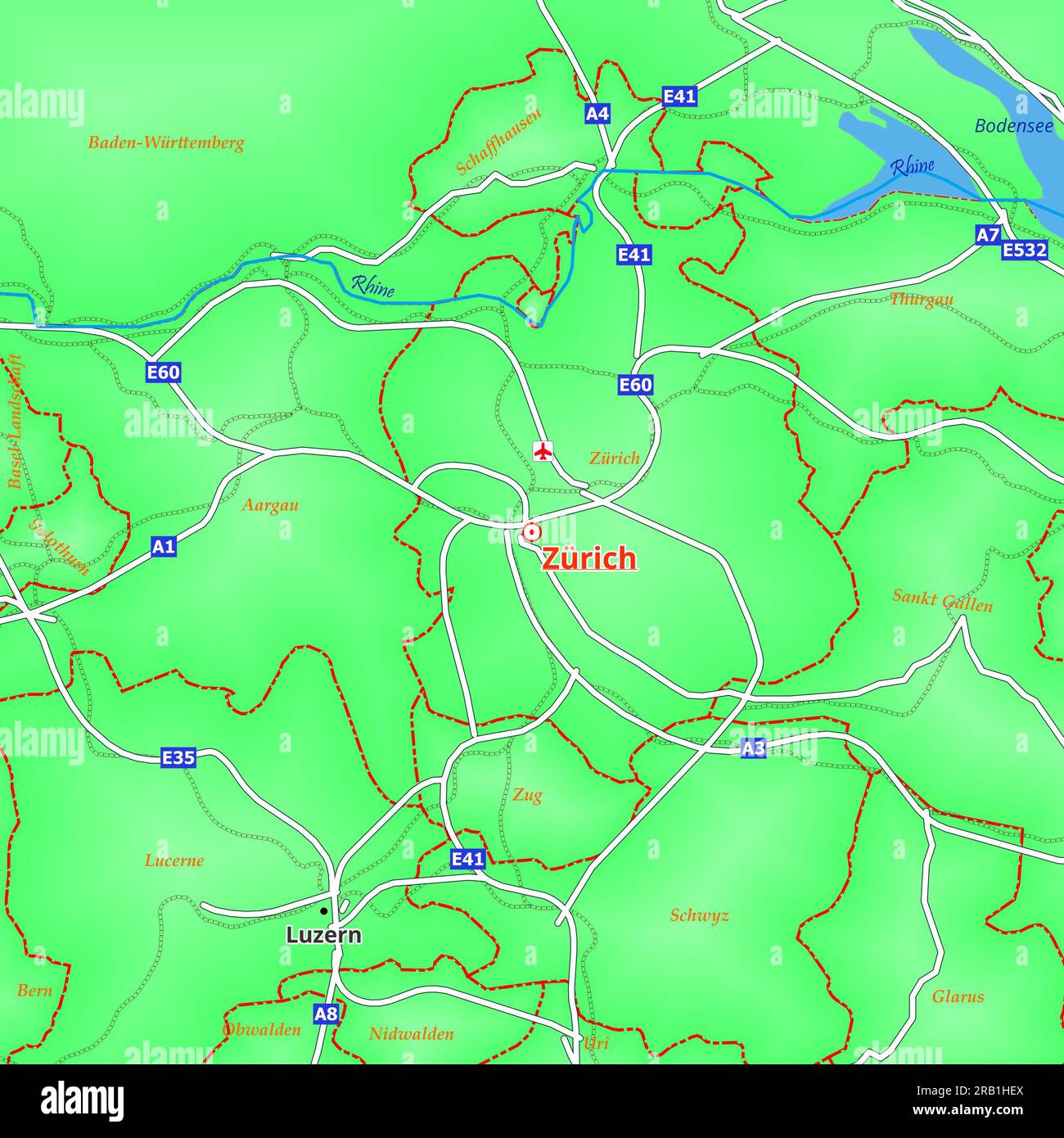 Map of zurich hi-res stock photography and images - Alamy
