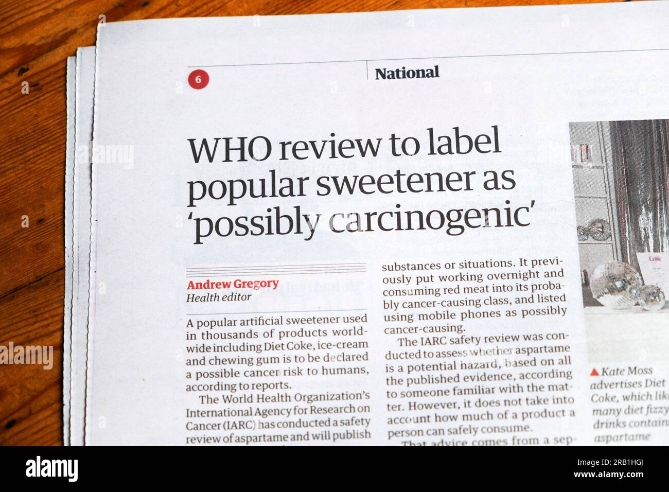'WHO review to label popular sweetener as 'possibly carcinogenic ...