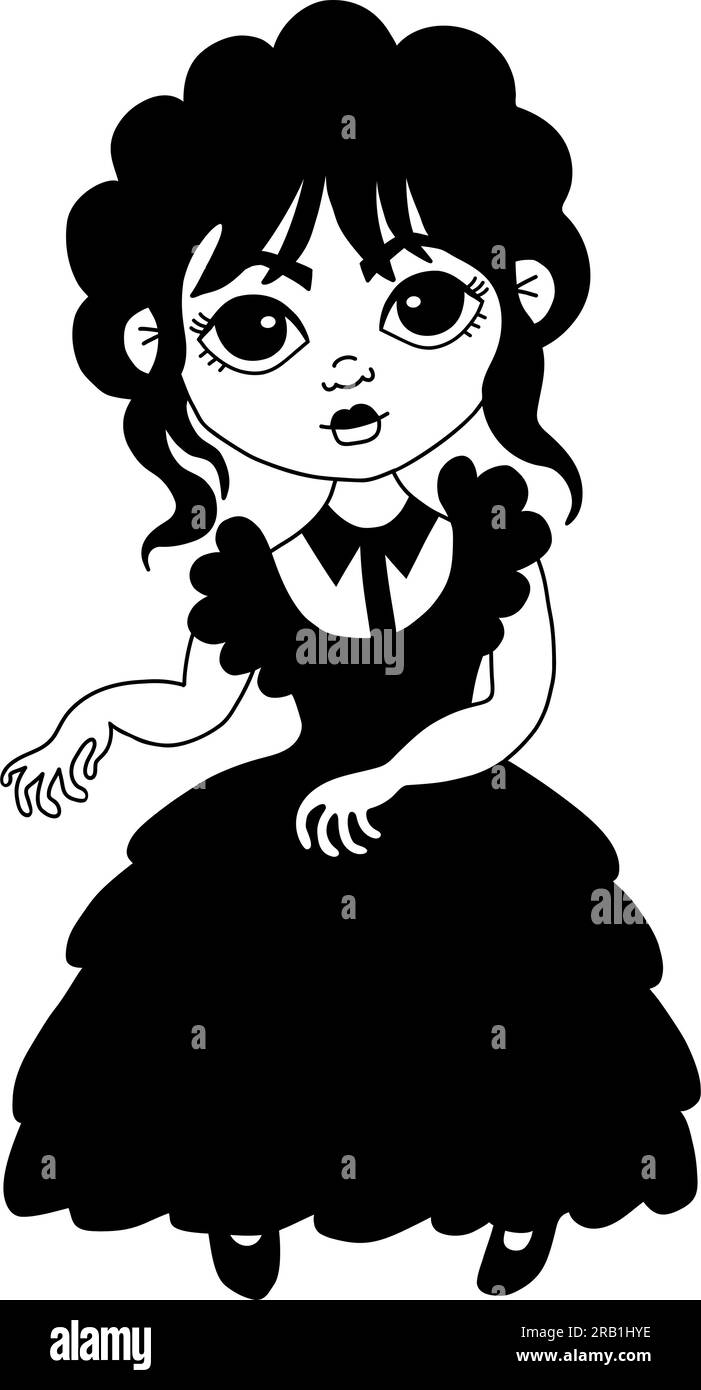 Wednesday. This is fantasy dancing of girl. Vector illustration. hand ...
