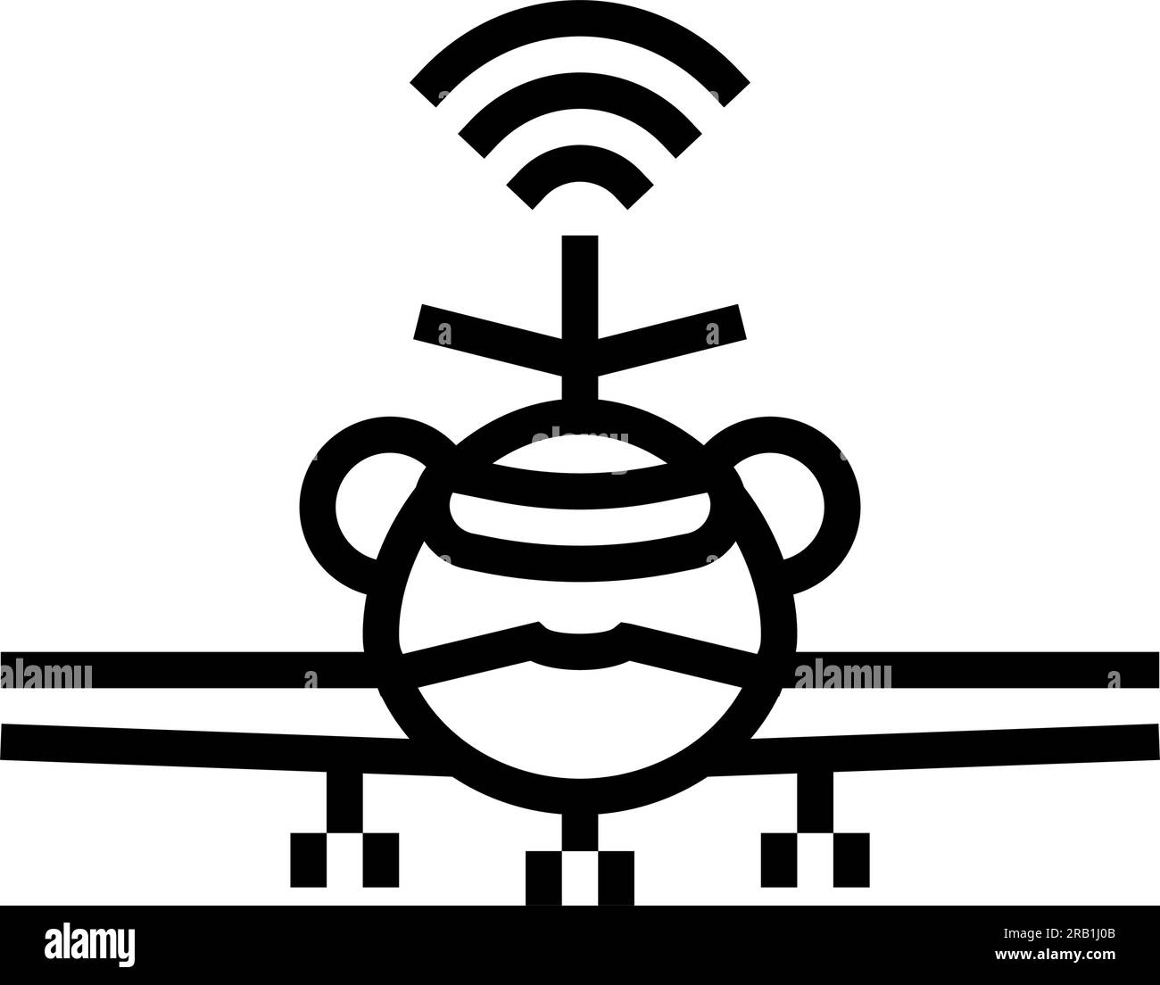 flight control system aeronautical engineer line icon vector ...