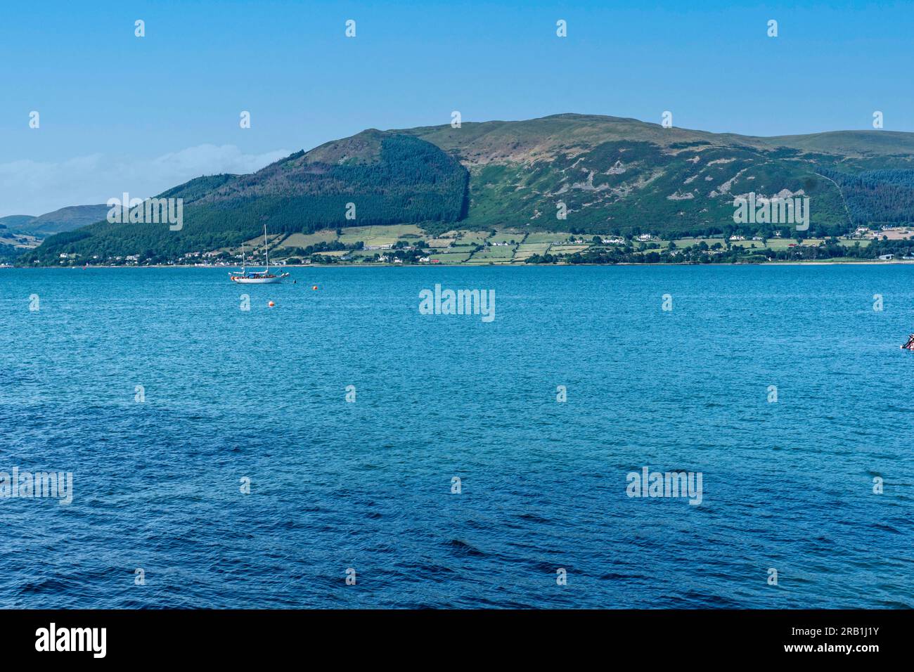 Carlingord Lough, in Carlingford, Co Louth with the Mountains of Mourne ...