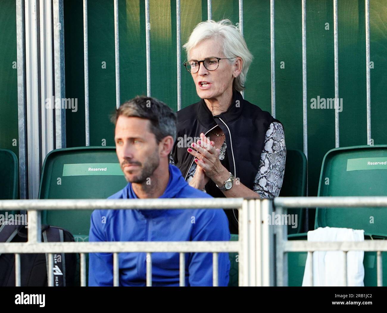 Judy Murray watching Jamie Murray and Michael Venus in the Gentlemen's ...