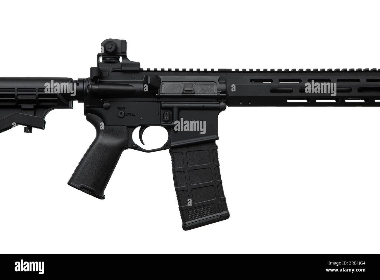 Modern automatic rifle isolated on white background. Weapons for police ...