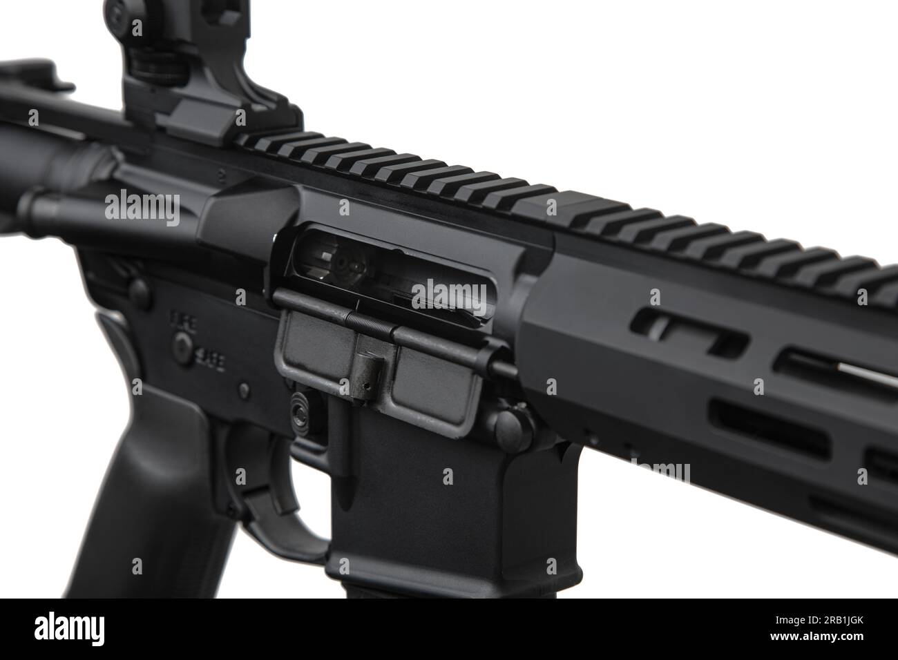 Modern automatic rifle isolated on white background. Weapons for police ...