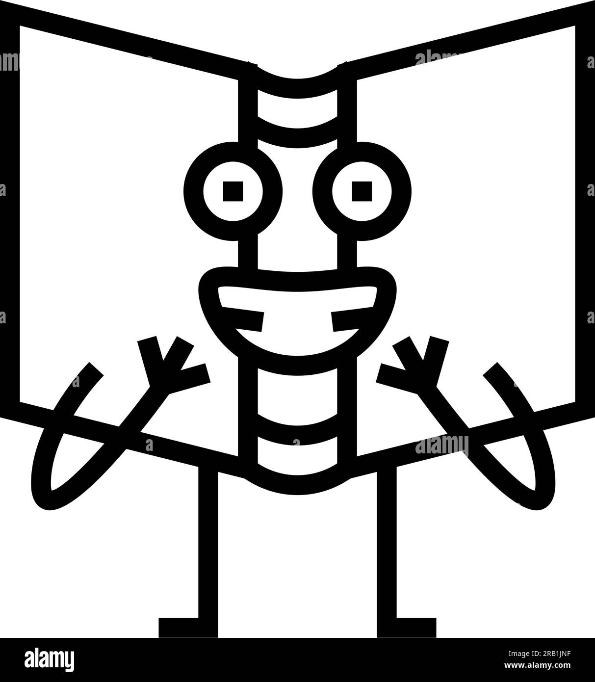 cute book character line icon vector illustration Stock Vector Image ...