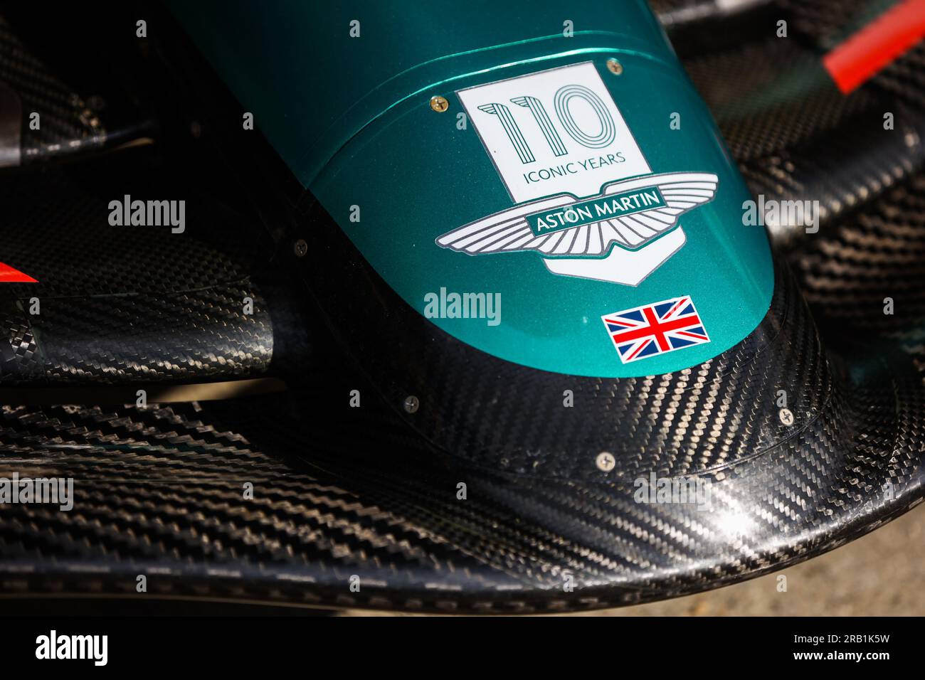 Silverstone, United Kingdom, 07/07/2023, logo on the front wing ...