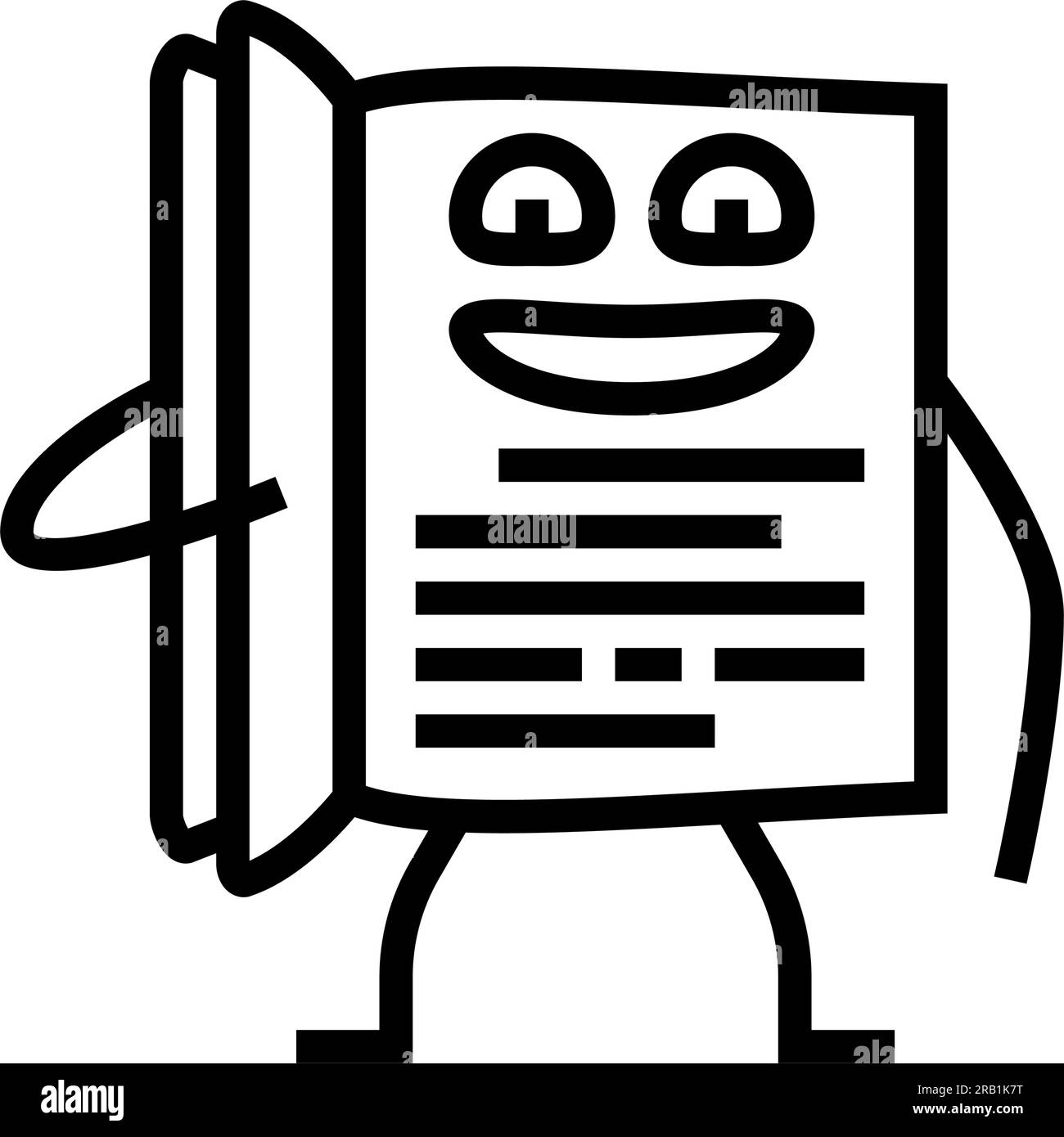 learn book character line icon vector illustration Stock Vector Image ...
