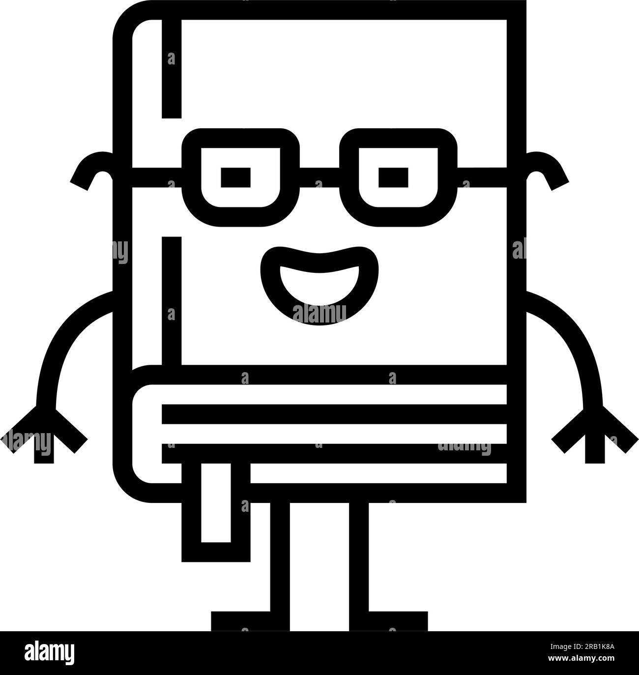 clever book character line icon vector illustration Stock Vector Image ...