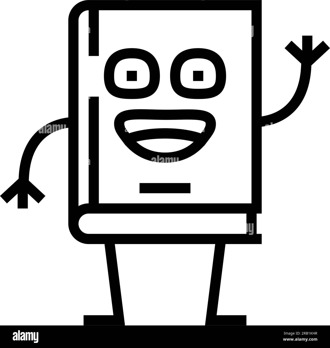 textbook book character line icon vector illustration Stock Vector ...