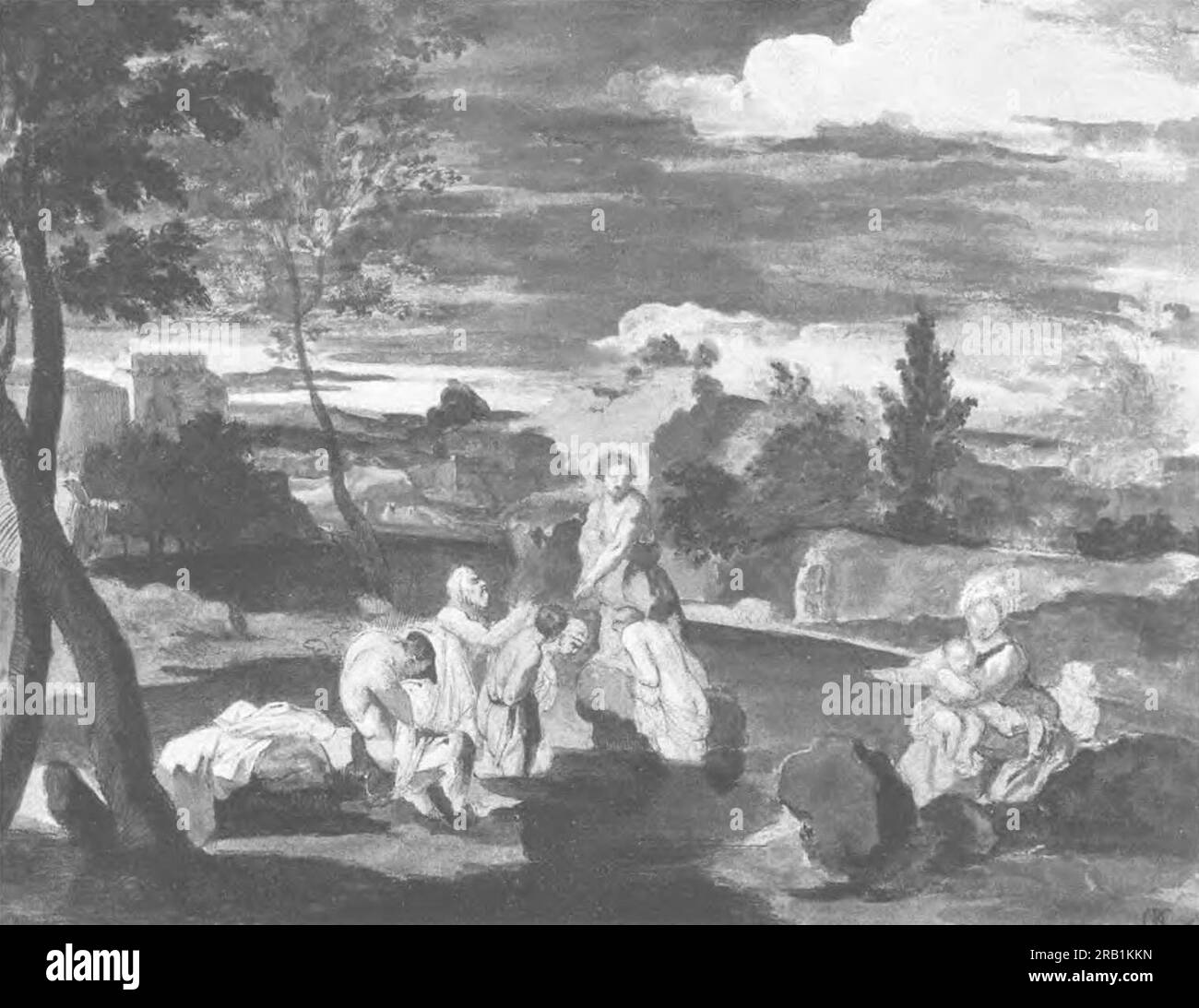 John the Baptist baptizing people 1819 by Orest Kiprensky Stock Photo ...