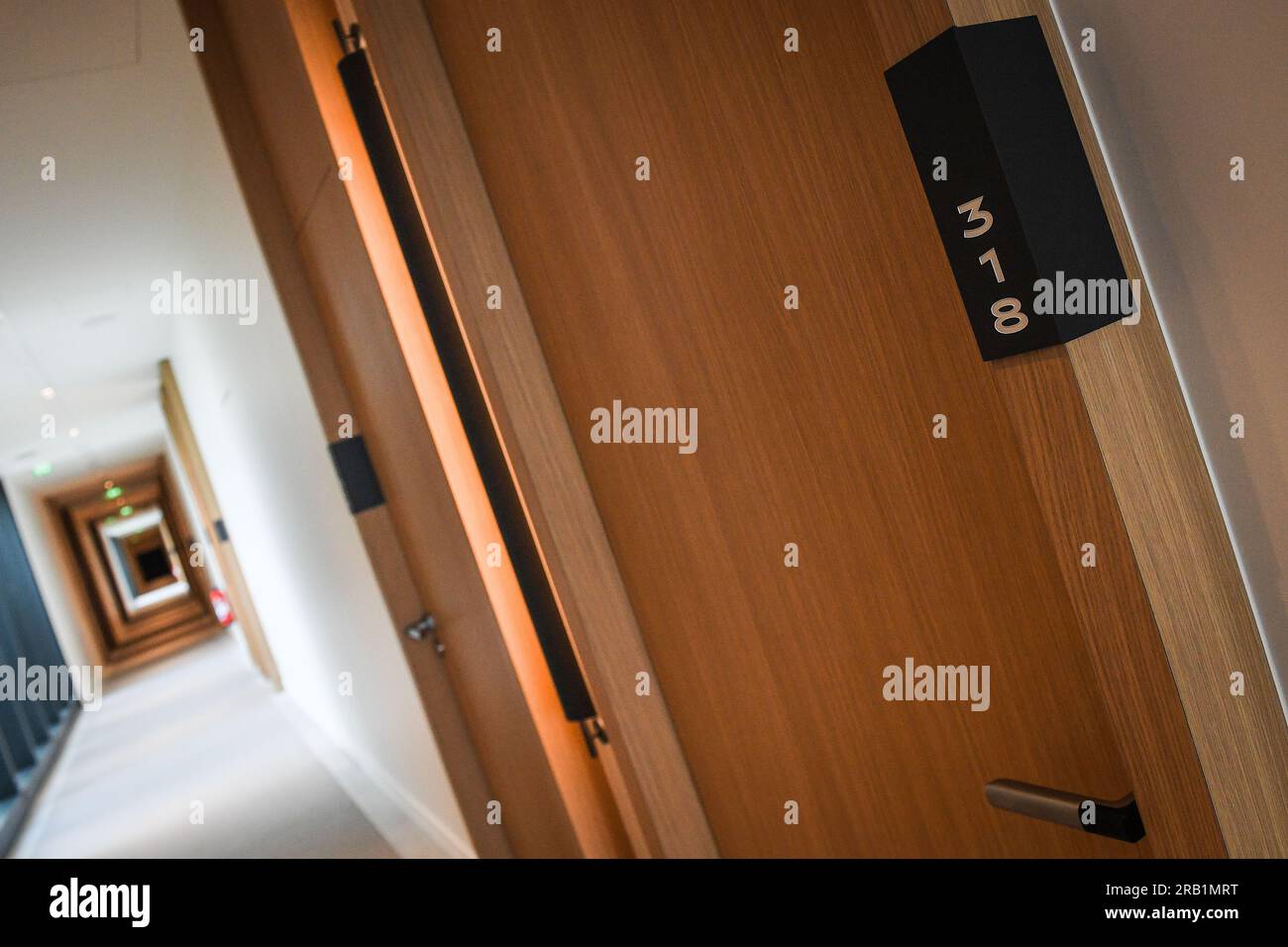 Illustration of a door in the corridor of the rooms for the players at ...