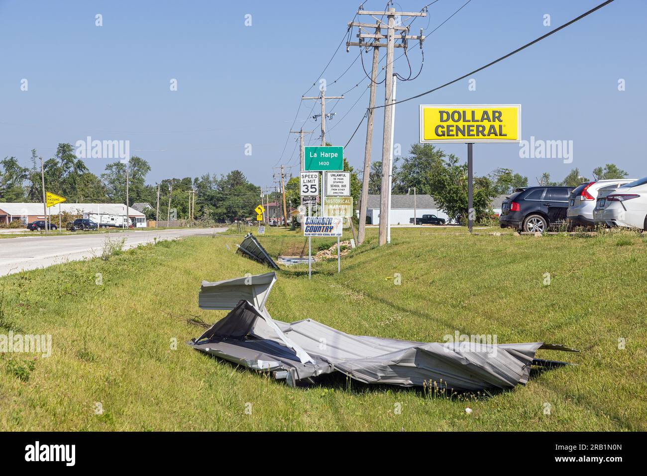 During the 4th of July holiday in La Harpe, Illinois, residents cleaned ...