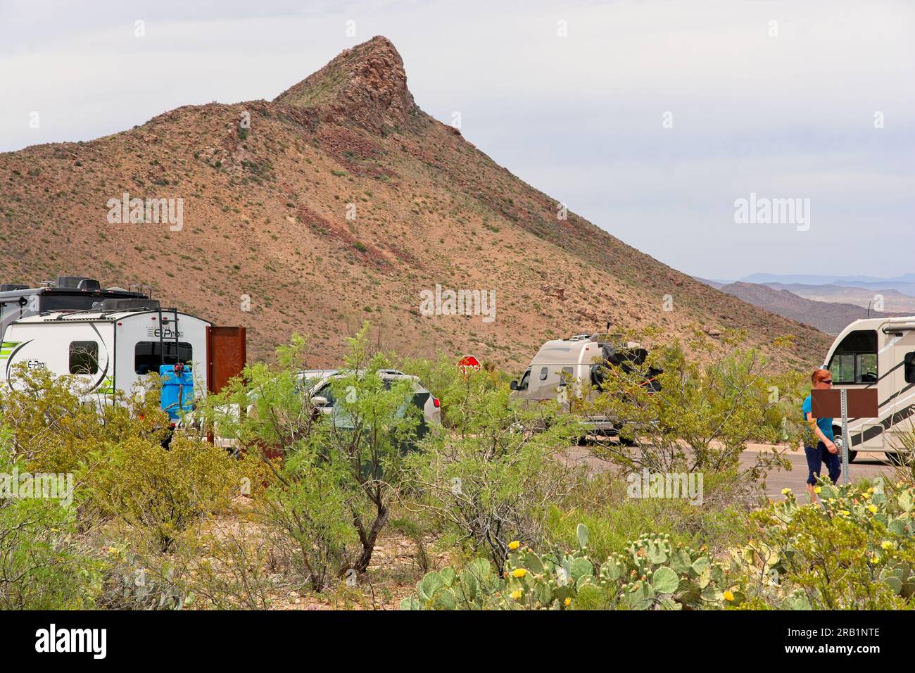 Campers parked at Panther Junction in Big Bend National Park with ...