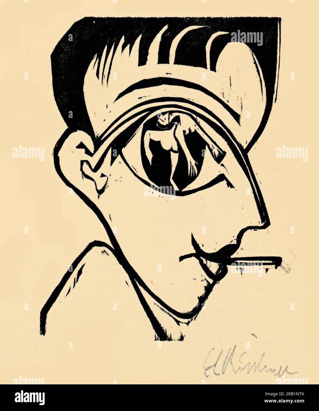 Profile Head (Self-Portrait) 1930 by Ernst Ludwig Kirchner Stock Photo ...