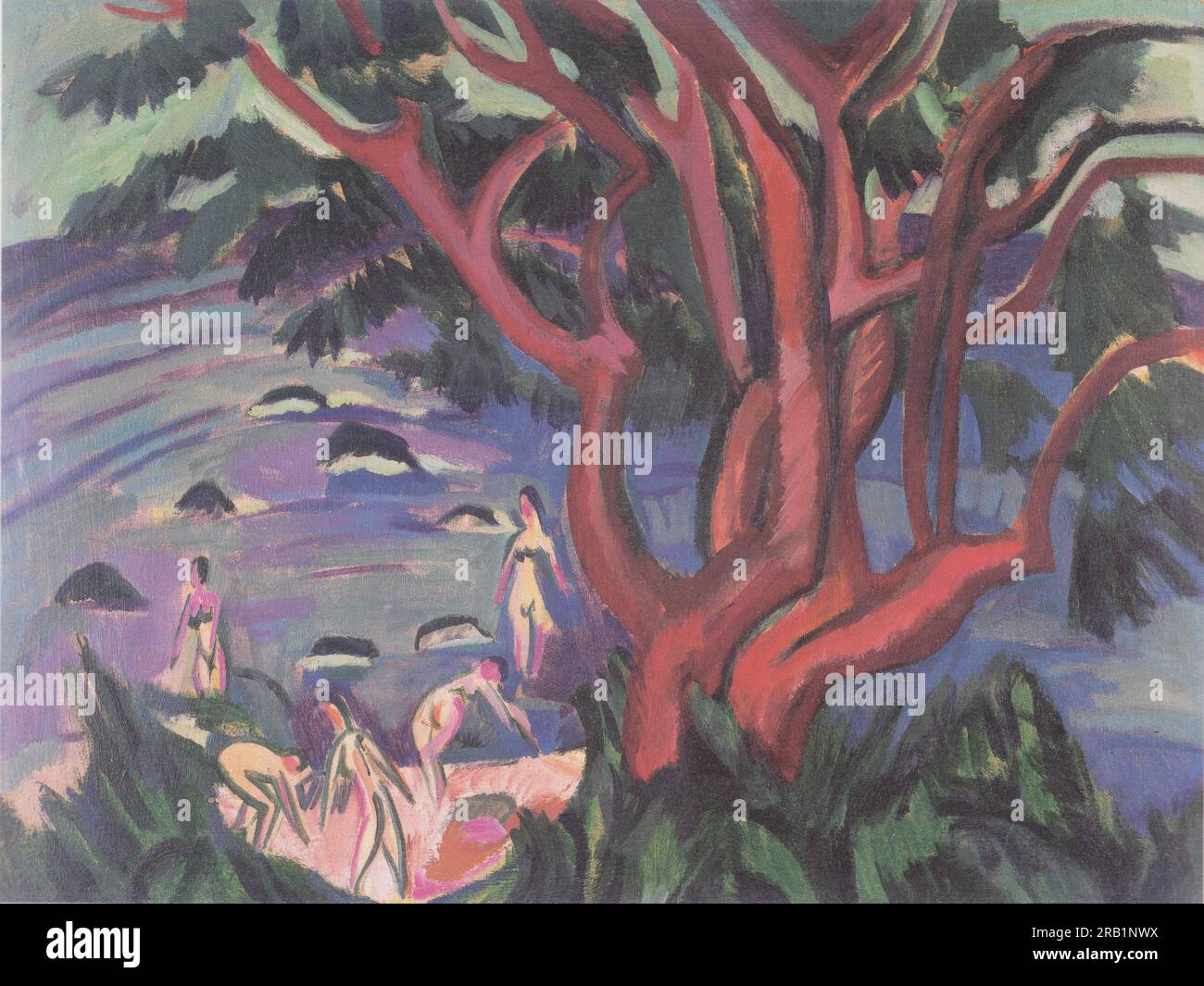 Red Tree on the Beach 1913 by Ernst Ludwig Kirchner Stock Photo - Alamy