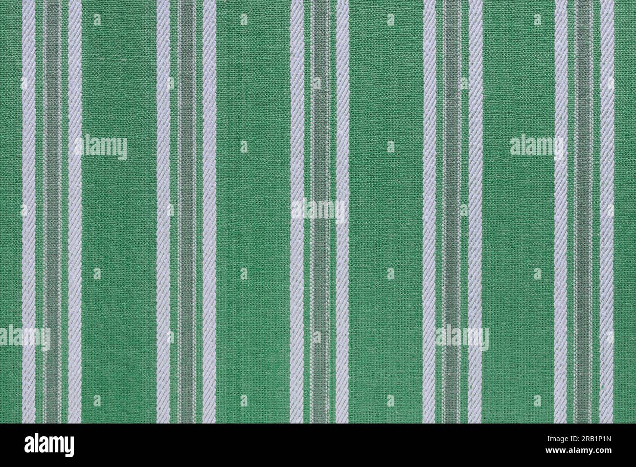 Natural linen texture as background. Cotton fabric with green and white ...