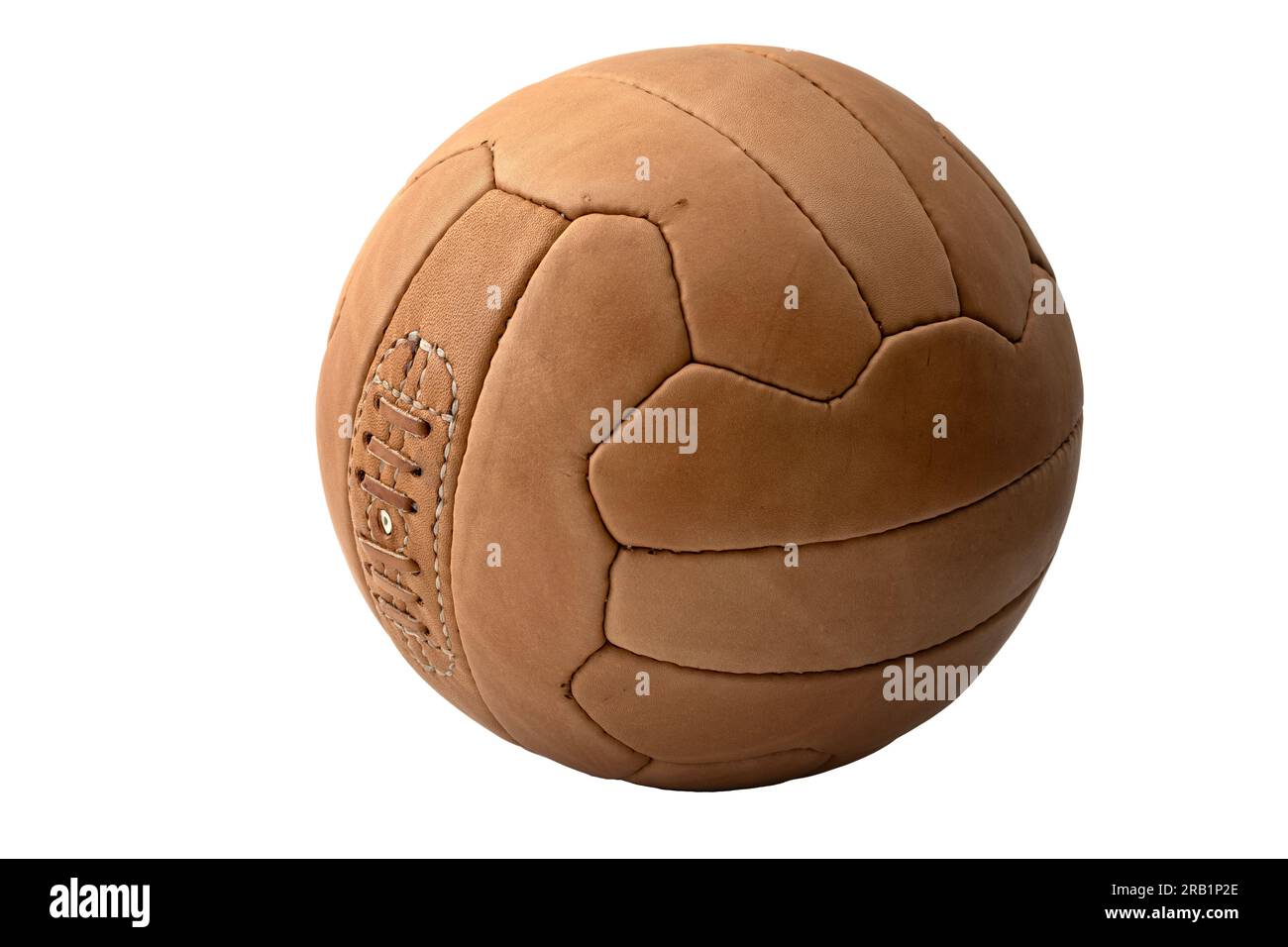 Old Soccer Ball Isolated on White Background with Clipping Path Cutout ...