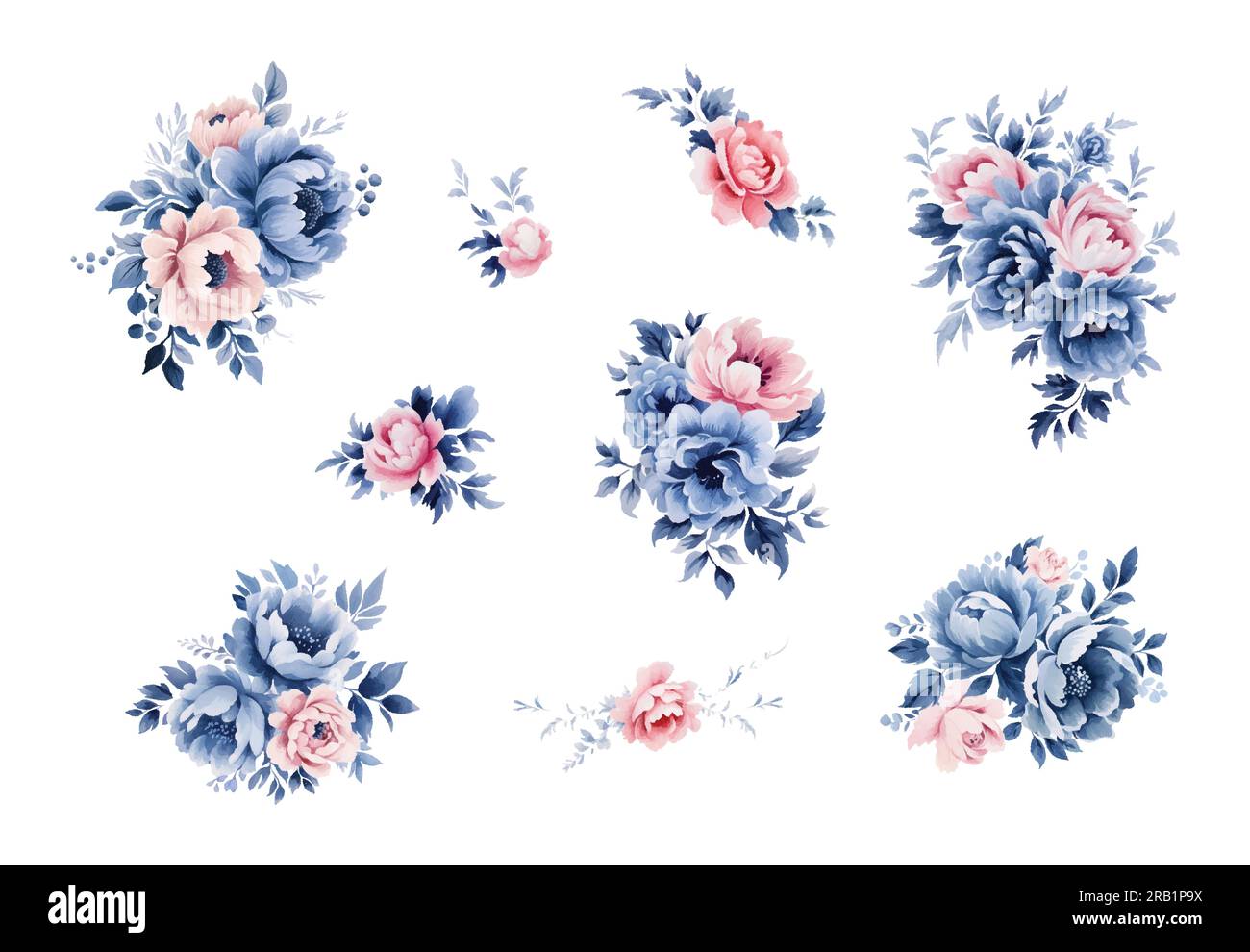 Dusty blue rose, echeveria succulent, white hydrangea, ranunculus ...