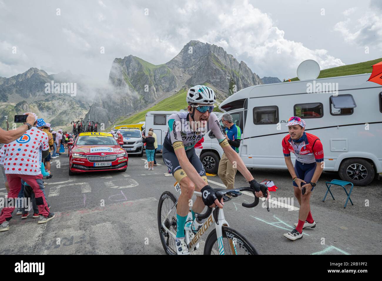 Col de Tourmalet, France, 6th July 2023, WOUT POELS of BAHRAIN ...
