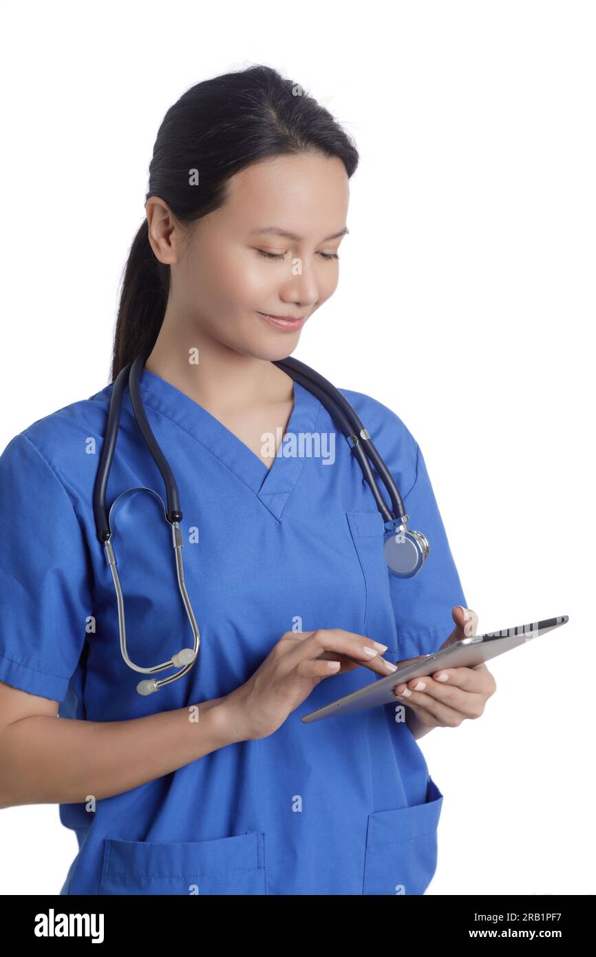 Asian blue scrubs hi-res stock photography and images - Alamy
