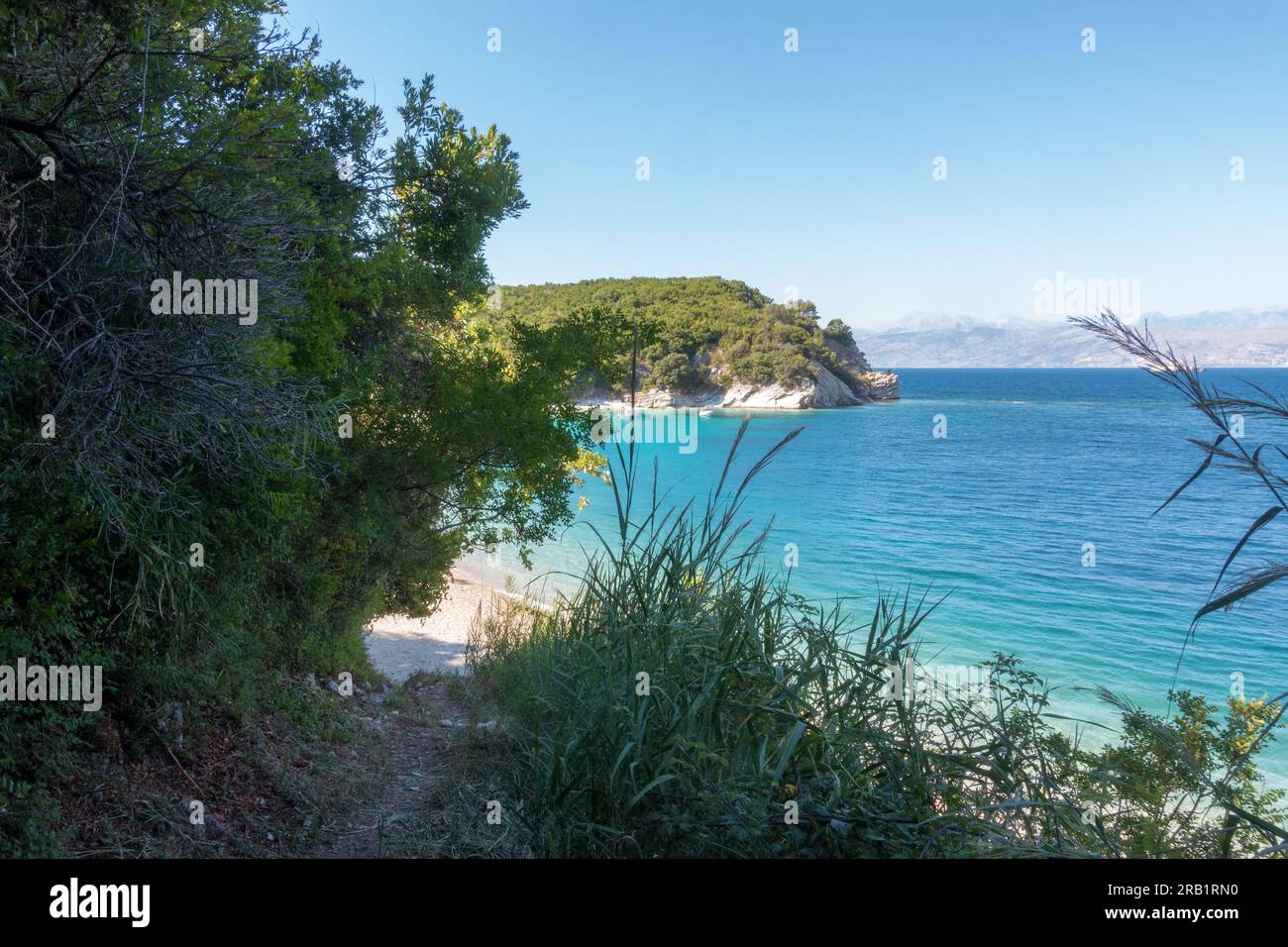 Amazing scenery by the sea in Erimitis forest, north-east Corfu, Greece ...