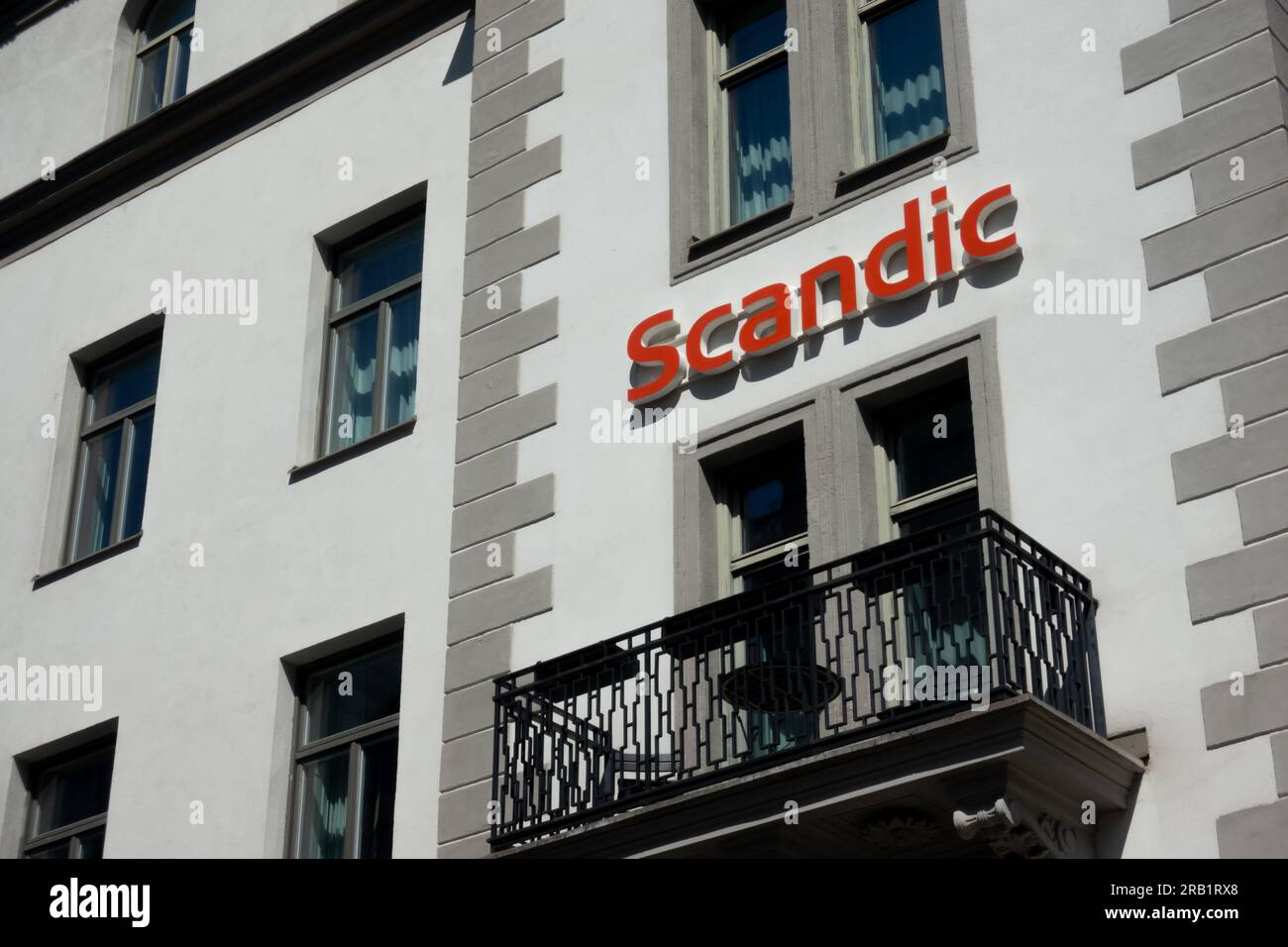 Stockholm, Sweden - 10 June 2023: Logo of Scandic hotels on white ...