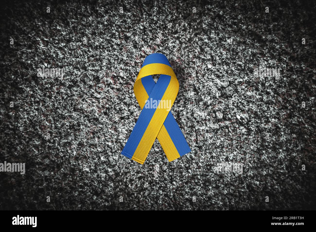 ukraine ribbon on gray marble Stock Photo - Alamy