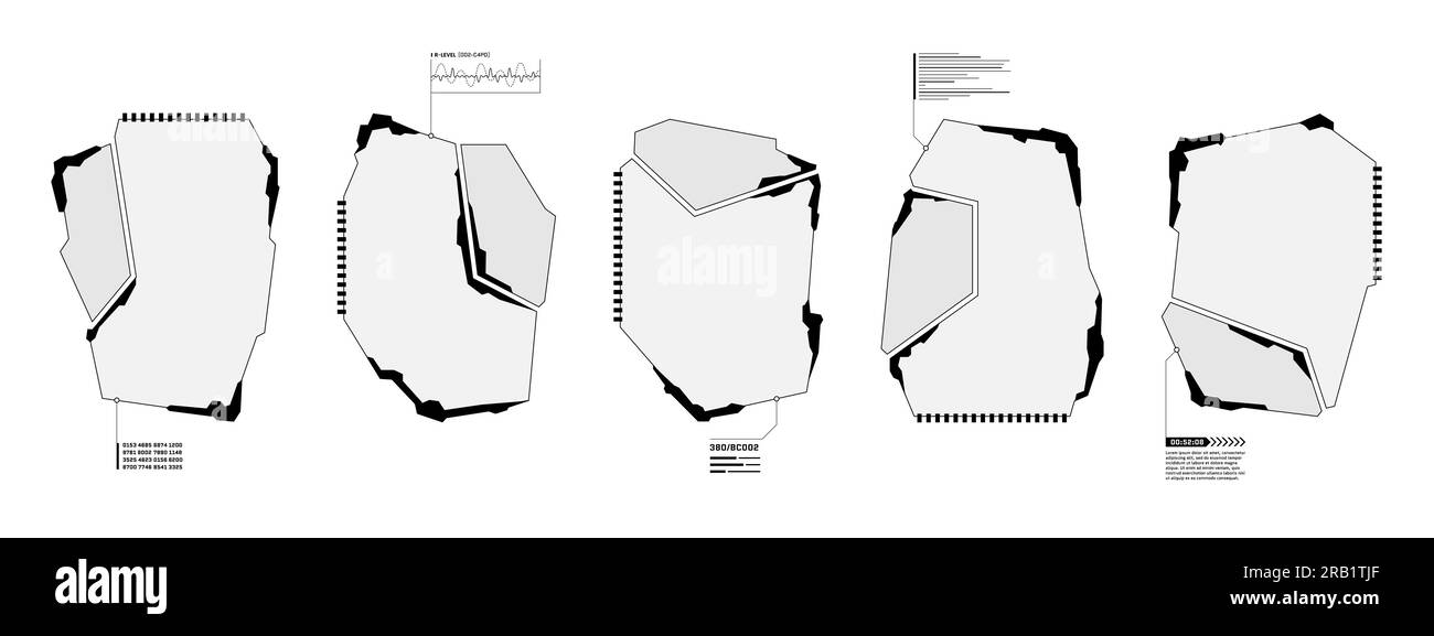 HUD digital futuristic user interface frame set. Sci Fi high tech ...