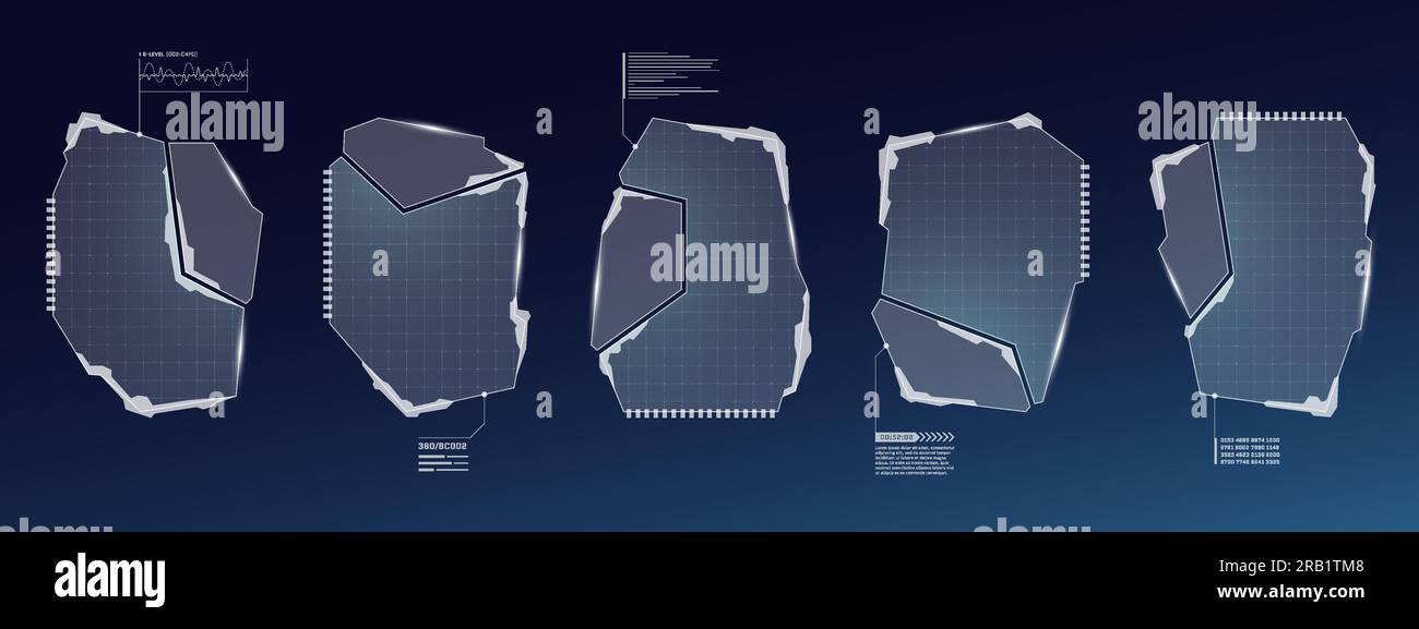 HUD digital futuristic user interface frame set. Sci Fi high tech ...
