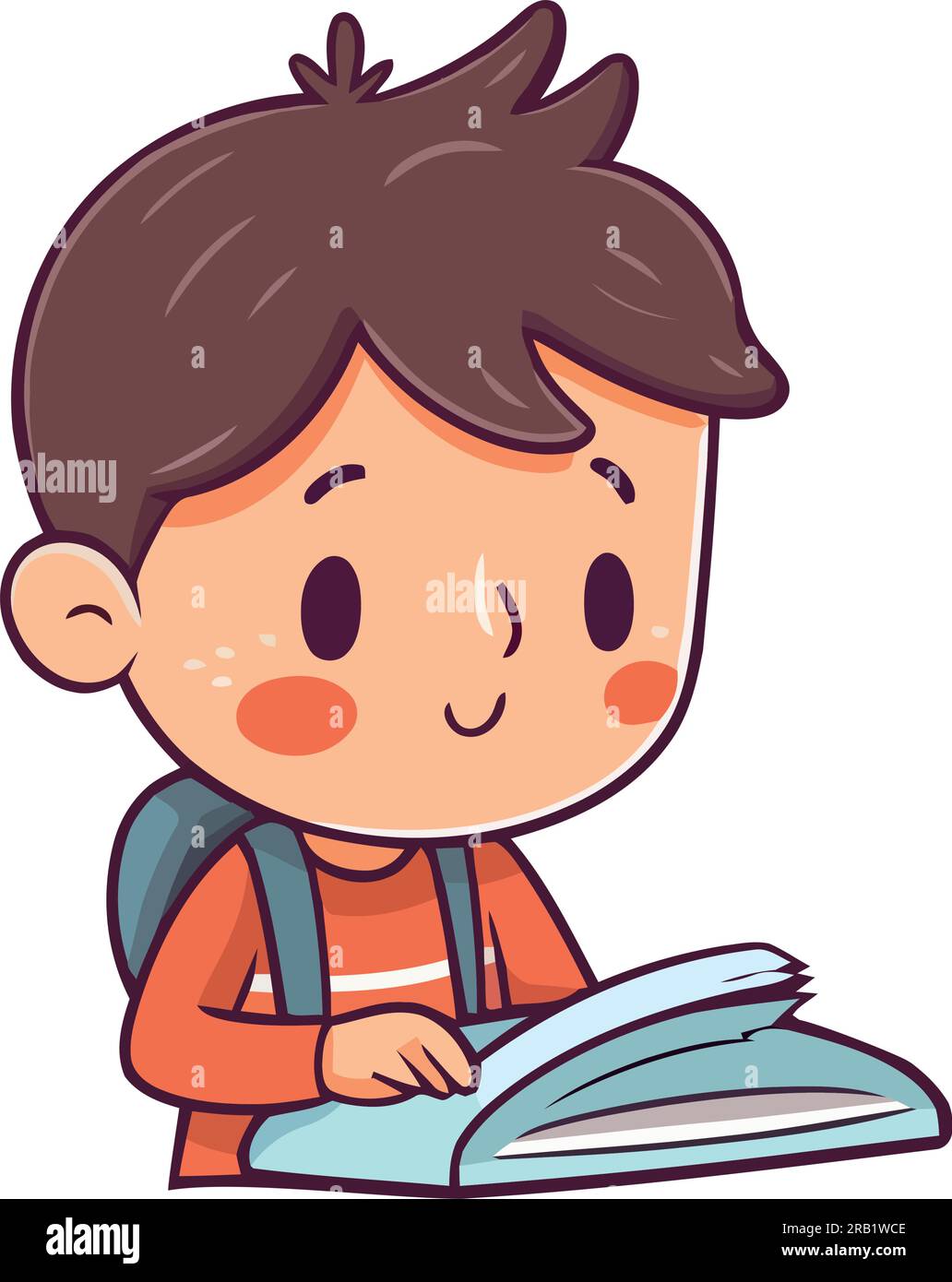 Student boys reading book Stock Vector Images - Alamy