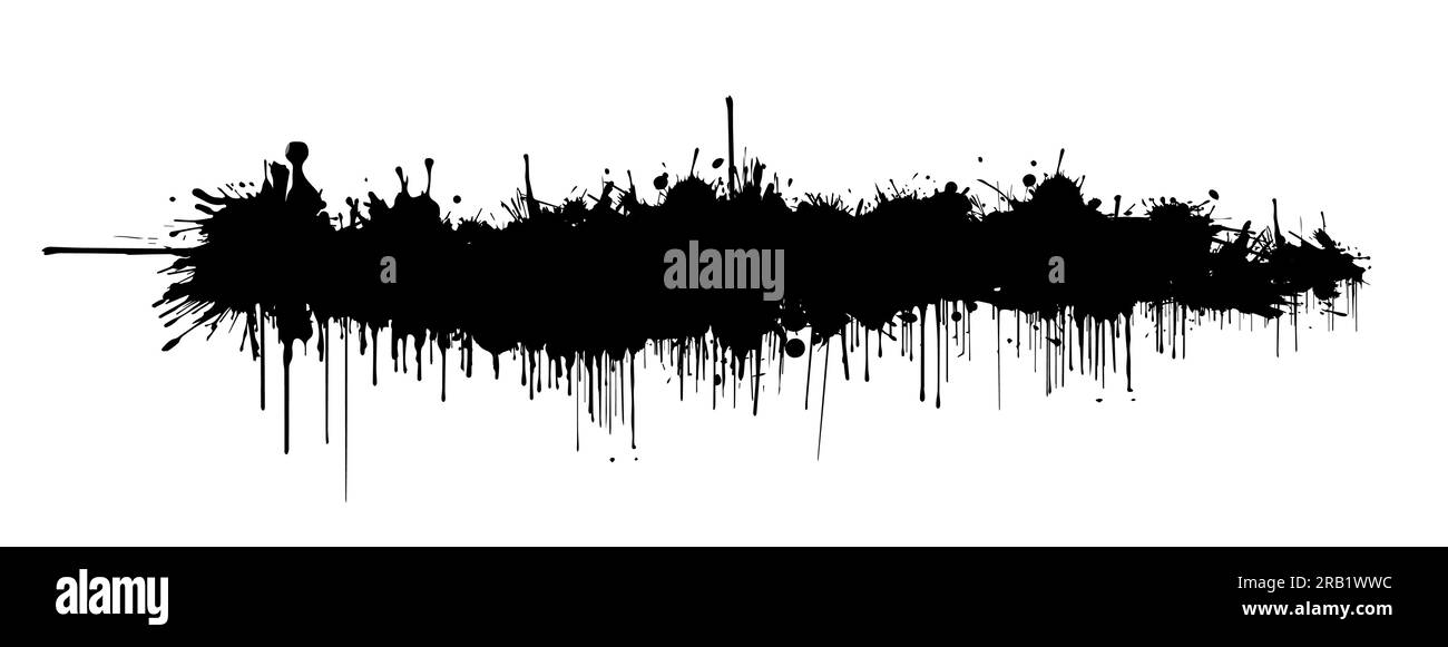 Long black blob, brush stroke. Vector illustration Stock Vector Image ...